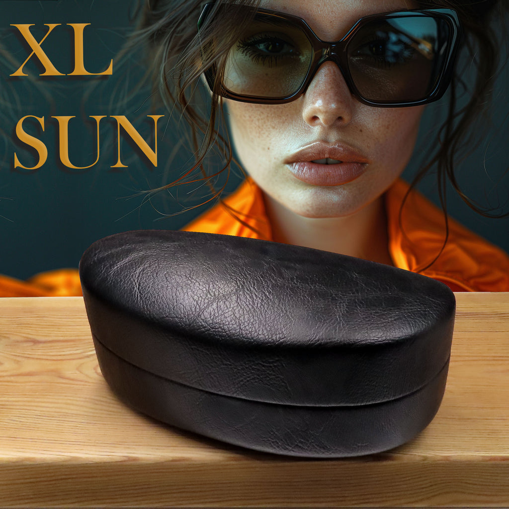 Eye Glasses Case TRAVEL Extra Large Eyeglass Case Holder - Semi Hard Sunglasses Case Opens Into ...